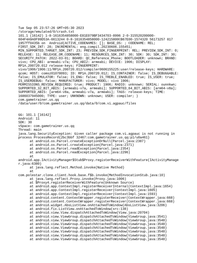 Crash | Download Free PDF | Java (Programming Language) | Android (Operating System)