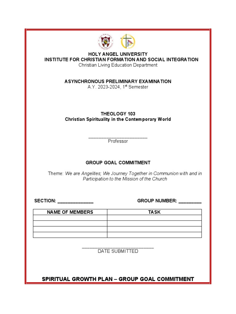 Theology103 Prelim Exam Template-2 | PDF Theology103 Prelim Exam Template-2 | PDF