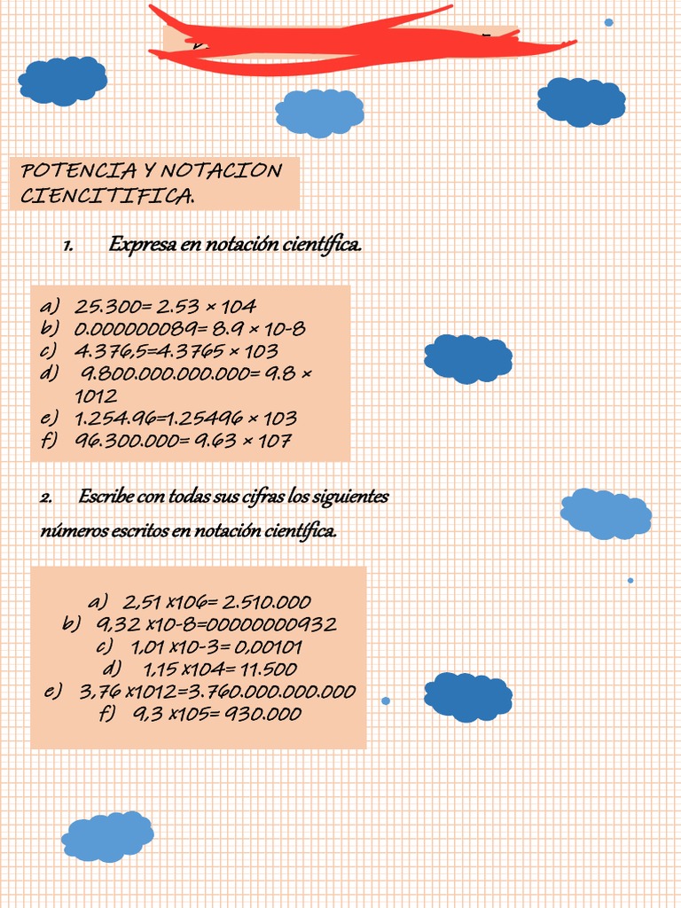 Notación Científica y Ejercicios Numéricos | PDF