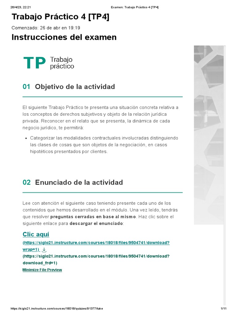 Examen - Trabajo Práctico 4 (TP4) | PDF
