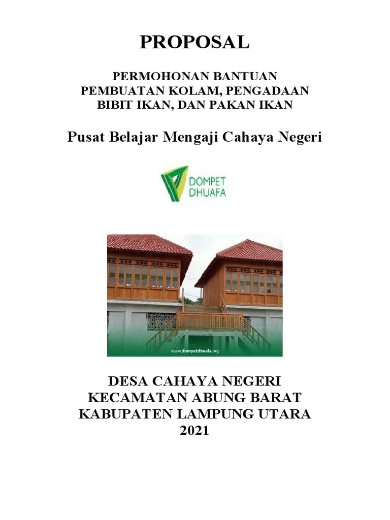 Proposal Kolam Ikan PBM | PDF