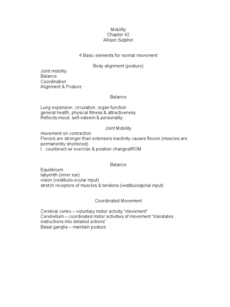 4 Basic Element For Normal Movement | PDF | Anatomical Terms Of Motion ...