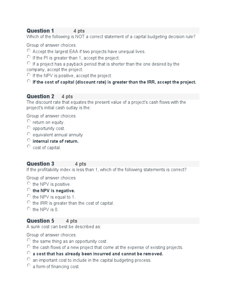 Exam 3 Finance 345 | PDF | Capital Budgeting | Bonds (Finance)