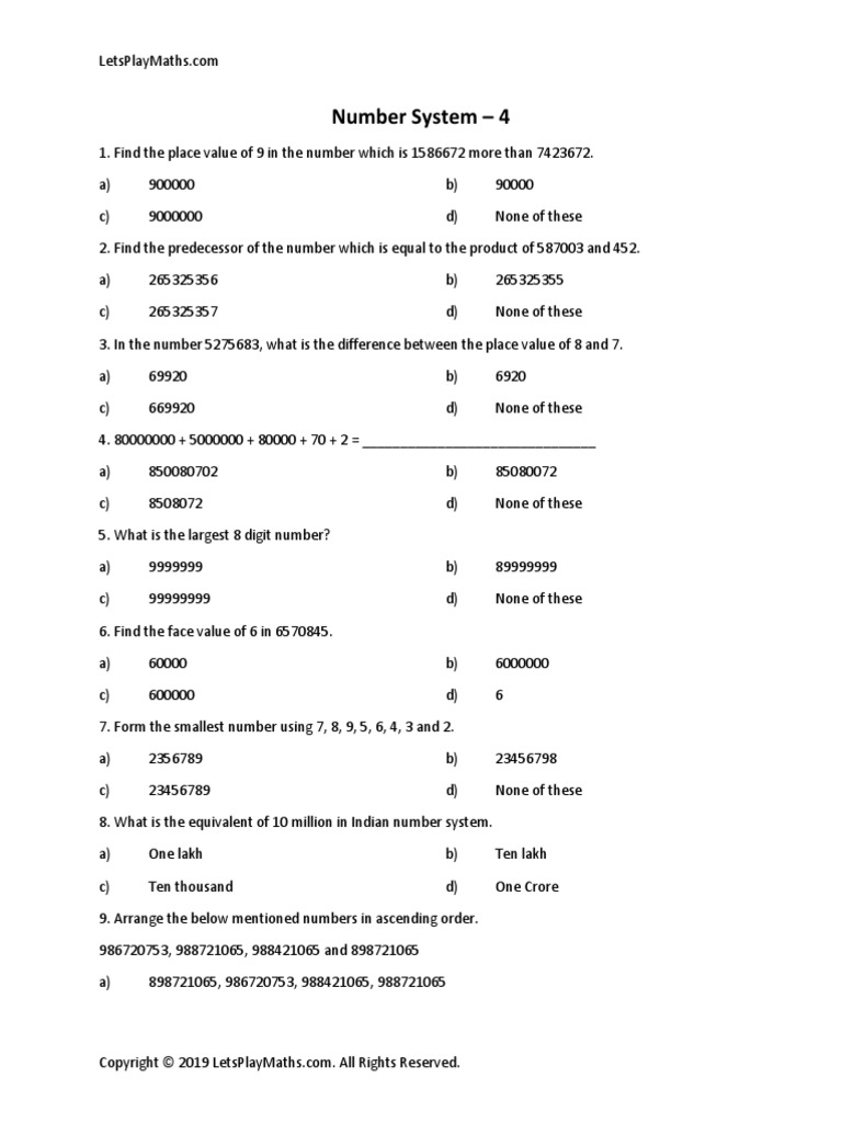 Number System 4 | PDF
