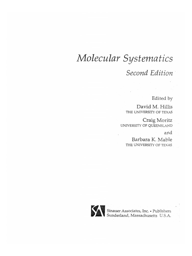 Molecular Systematics - David Hillis, Craig Moritz, Barbara Mable | PDF ...