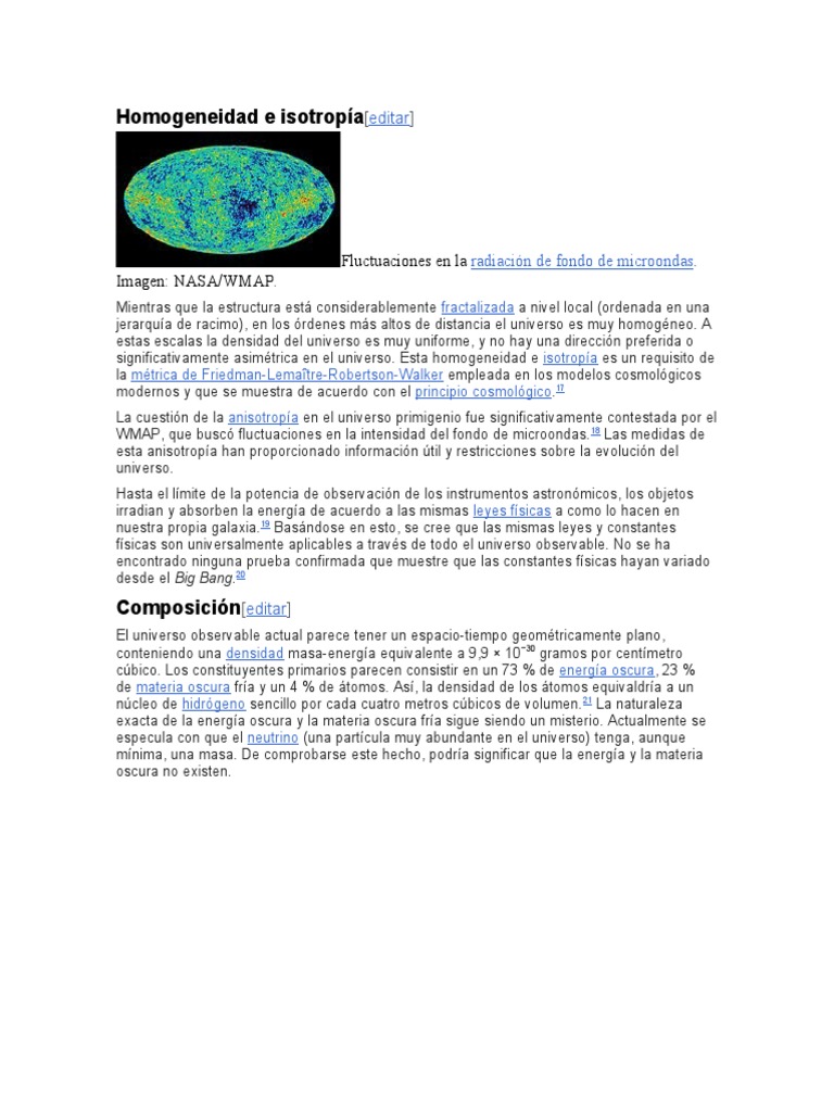 Homogeneidad e Isotropía | PDF | Universo | Galaxia