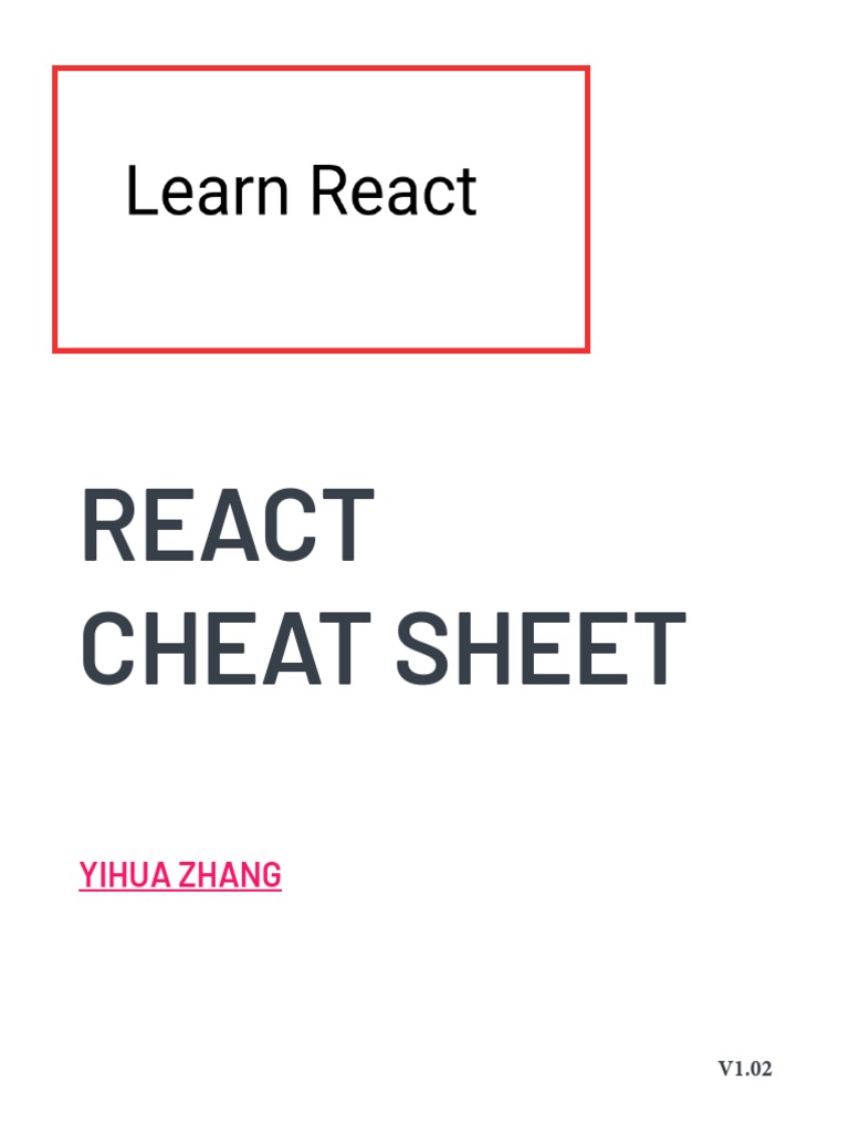 React Cheat Sheet | PDF | Java Script | Html Element React Cheat Sheet | PDF | Java Script | Html Element