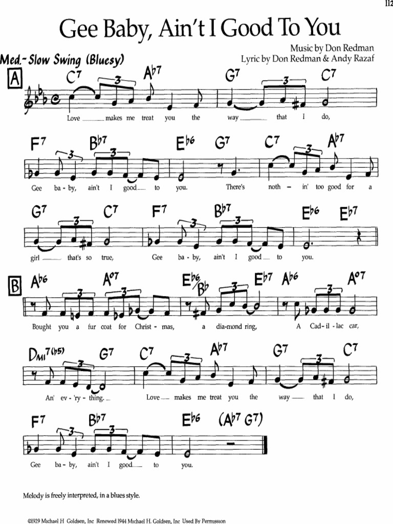 Gee Baby Ain't I Good To You1 (Don Redman) | PDF