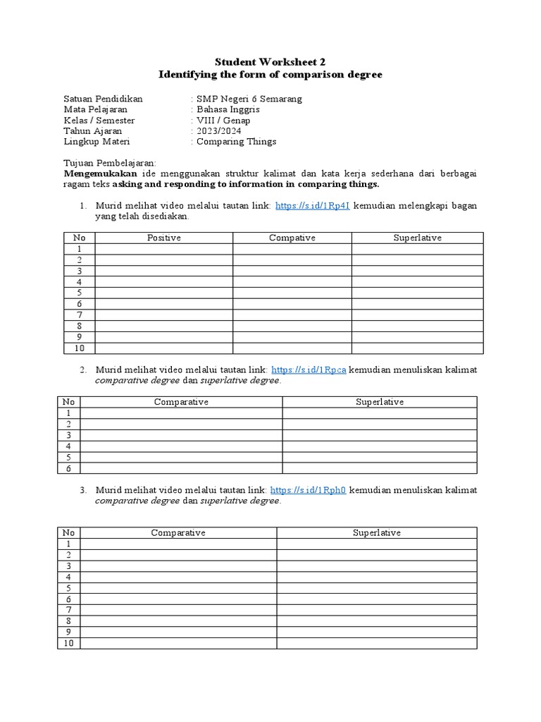 Student Worksheet 2 | PDF