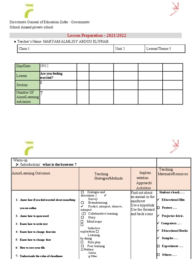 Are You Feeling Worried 2 - 5 | PDF | Education Theory | Human ...