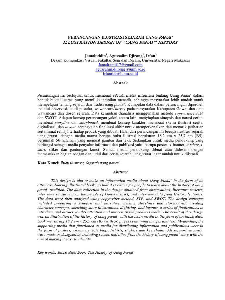 Jamaluddin-Artikel-Perancangan Ilustrasi Sejarah Uang Panai' | PDF