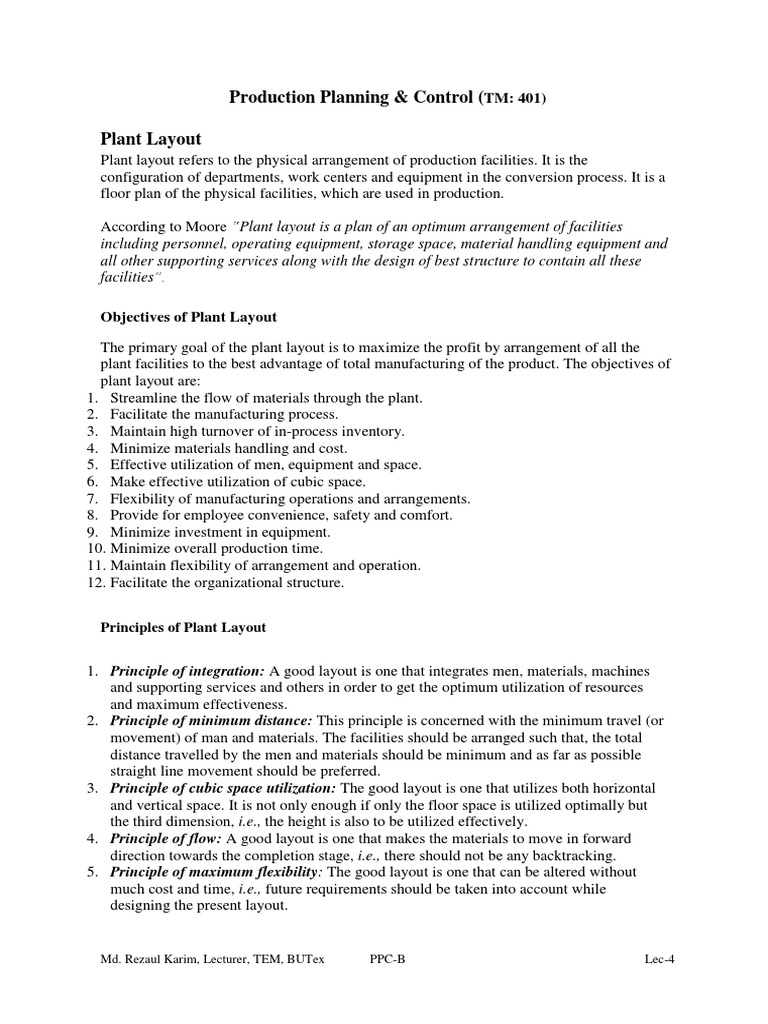 PPC-Lec-4-Plant Layout | PDF | Business | Economies