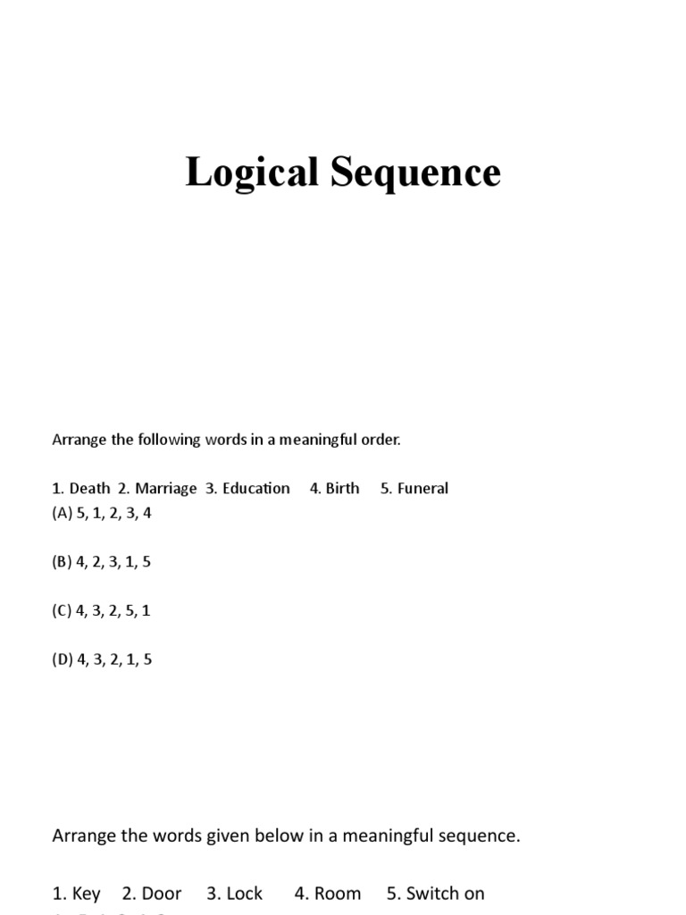 Logical Sequence | PDF | Plants