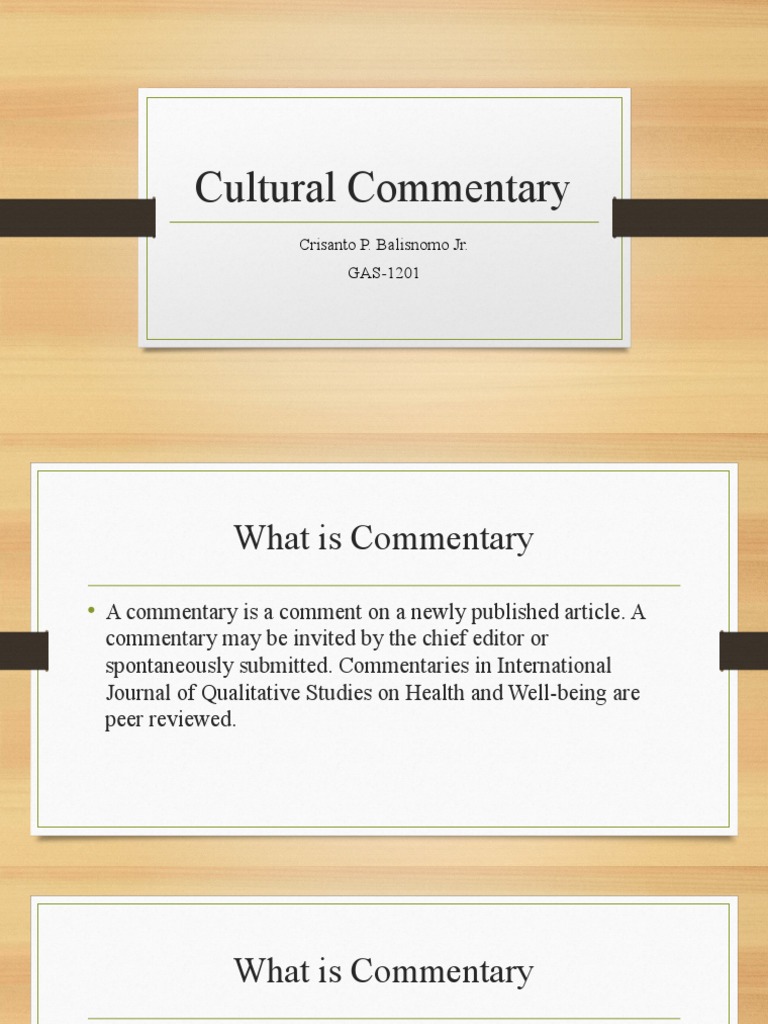 Cultural Commentary | PDF | Philippines | Philosophical Theories