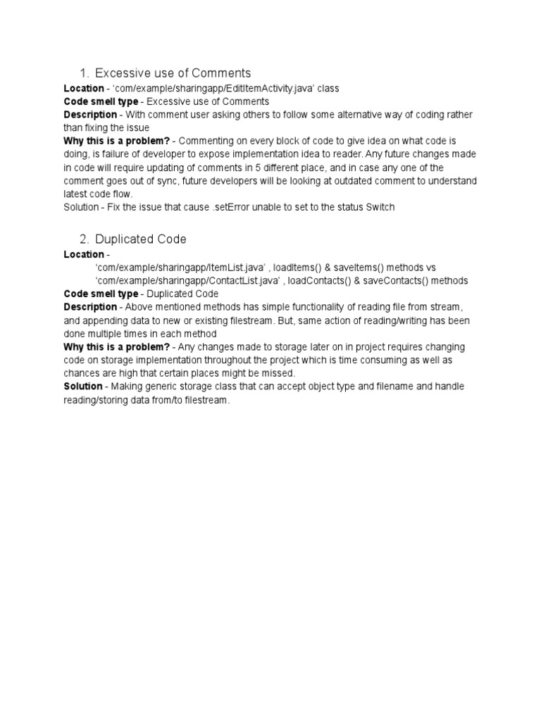 W4 - Code Smells | PDF