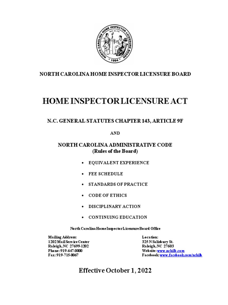 Home Inspector Licensure Act 2022 | PDF | License | Licensure