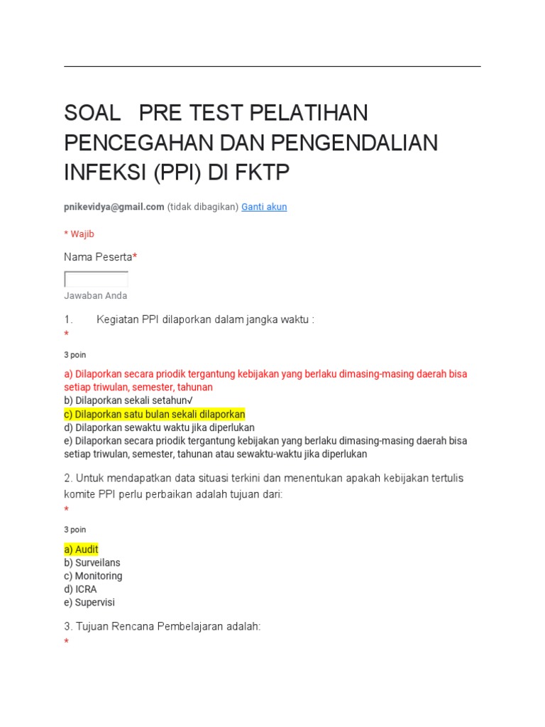 Soal Pre Test | PDF