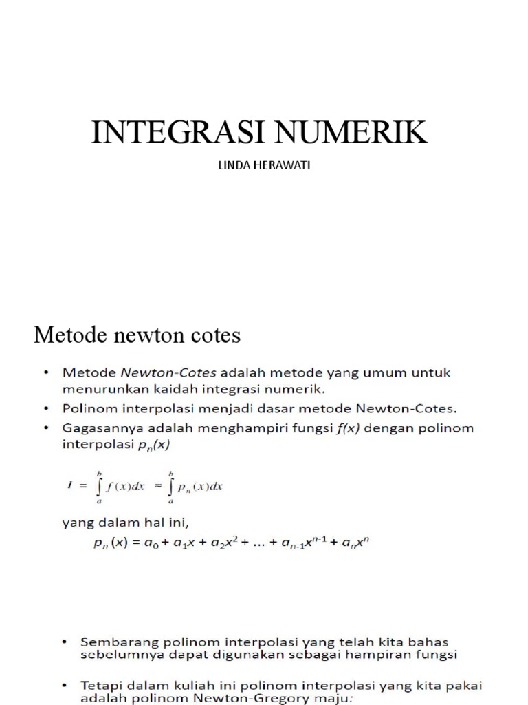 Integrasi Numerik Metode Newton Cotes | PDF