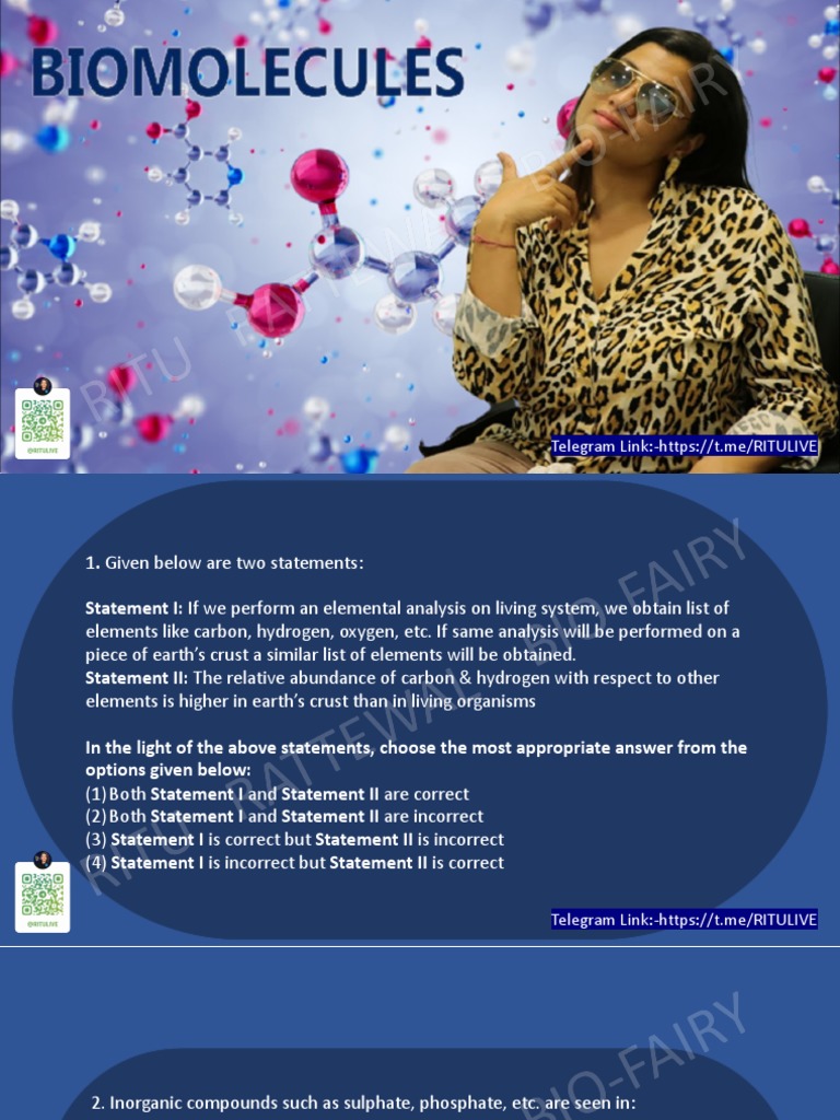 TEST (Biomolecules) | Download Free PDF | Amino Acid | Proteins