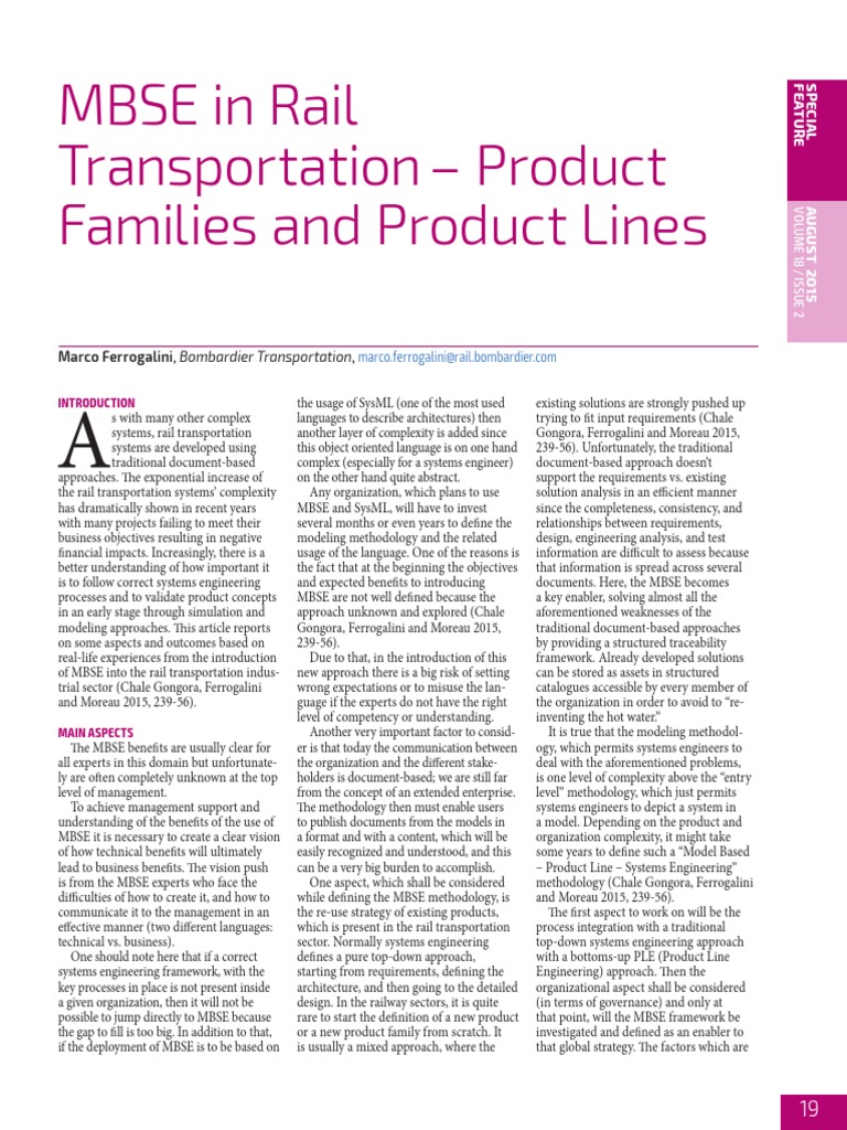 MBSE Implementation in Rail Systems | PDF | System | Systems Engineering