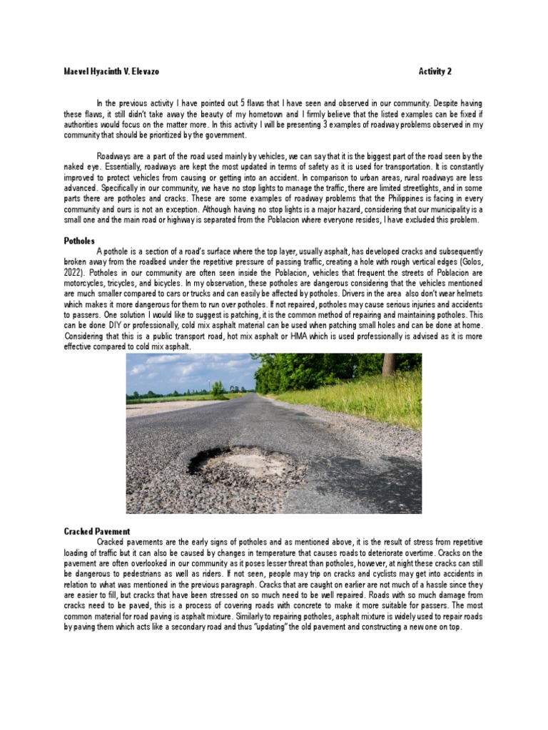 Activity2 ELEVAZO PDF | PDF | Road Surface | Road