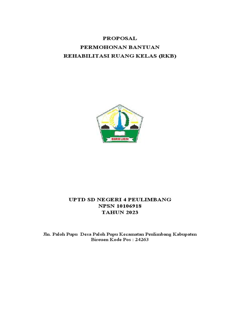 PROPOSAL SARPRAS SD 2023 sd4p | PDF