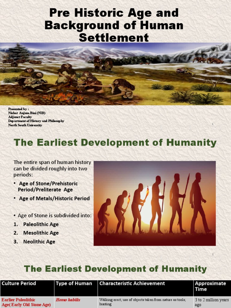 Topic 2 Pre Historic Age and Background of Human Settlement-1 | PDF ...
