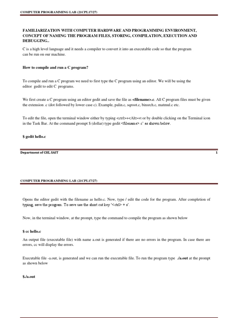 CPL Lab Manual | PDF | Computers | Technology & Engineering
