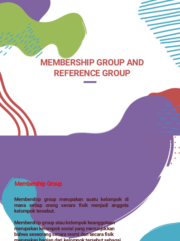 MEMBERSHIP GROUP AND REFERENCE GROUPpertemuan 9 | PDF