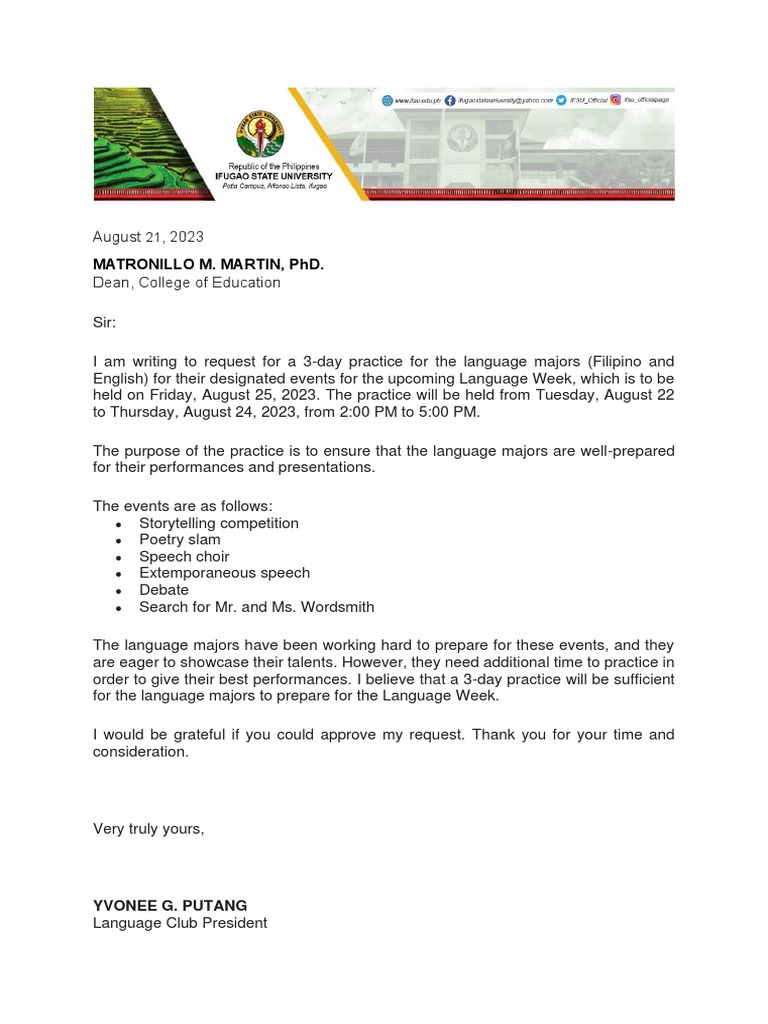Request Letter (Dean) | PDF