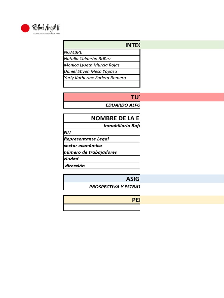Matriz Dofa Eje 1 Excel | PDF