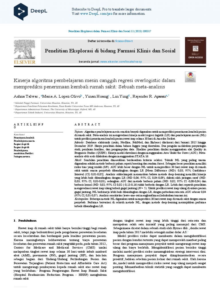 Performance of Advanced Machine Learning Algorithm 2023 Exploratory Research (1) Id | PDF
