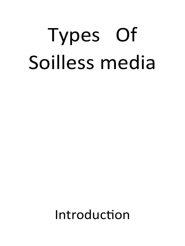 Types of Soilless Media | PDF | Hydroponics | Soil
