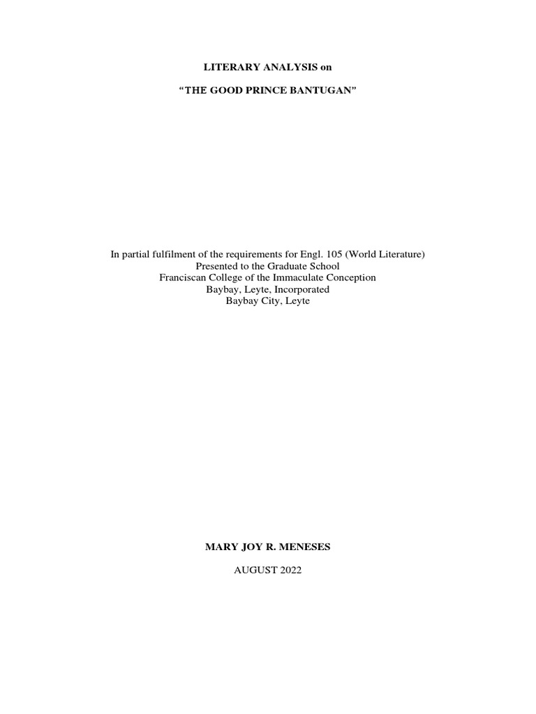 Literary Analysis of Prince Bantugan | PDF | Jealousy | Teachers