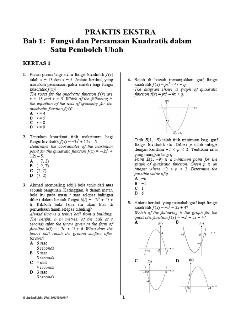 Praktis Ekstra Ting 4 Bab 1 | PDF