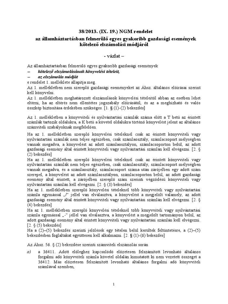 38 NGM Rendelet Vázlata | PDF