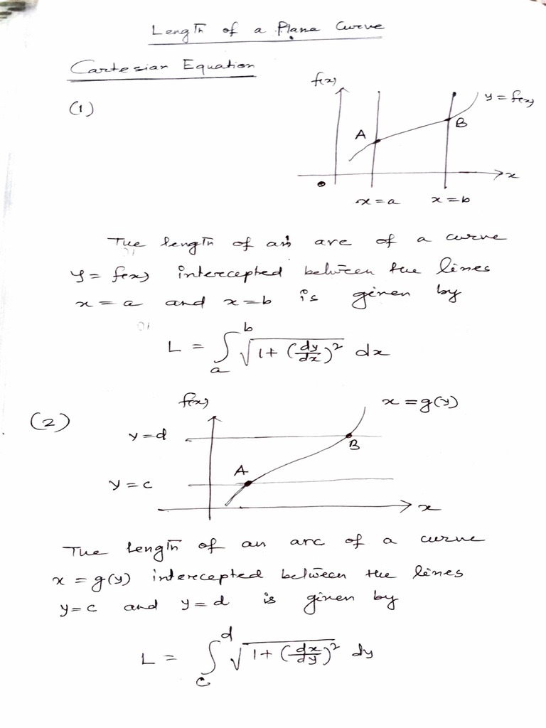 Arc Length of Plane Curves | PDF