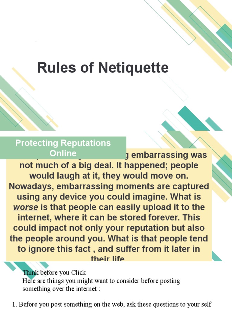 Rules of Netiquette - 041006 | PDF | Copyright | Cyberspace