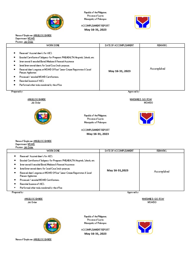 Accomp. Job Order 2023 | PDF | Pension