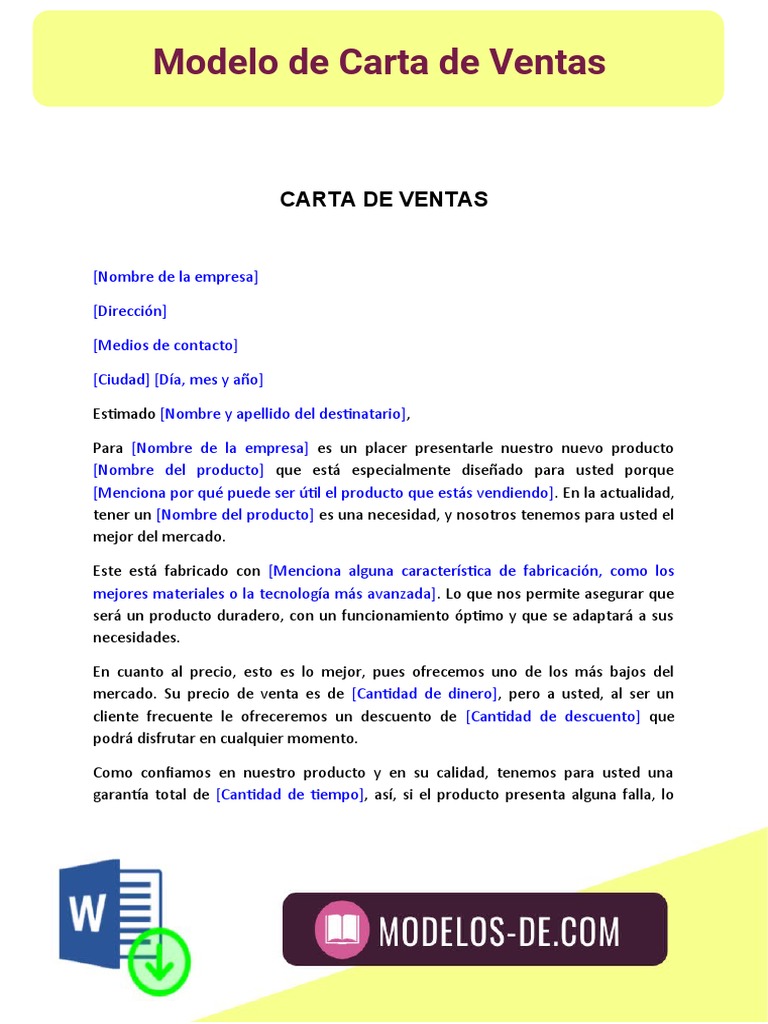 Carta de Ventas | PDF