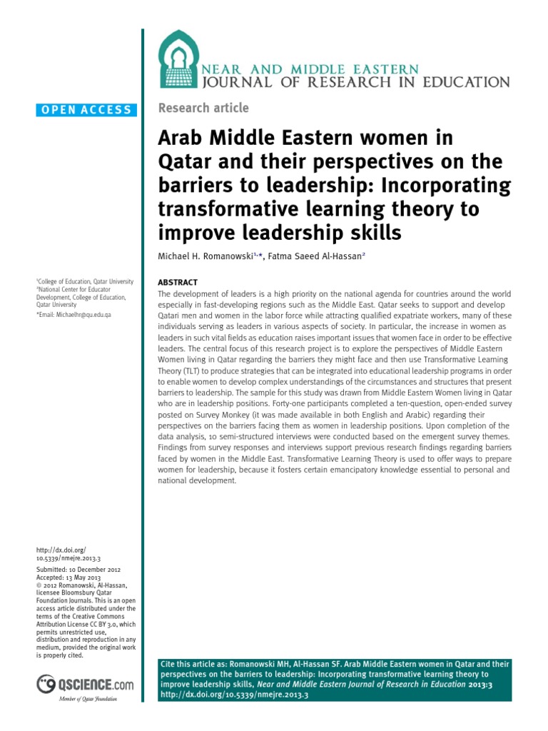 Arab Middle Estern Women in Qatar | PDF | Leadership | Critical Thinking