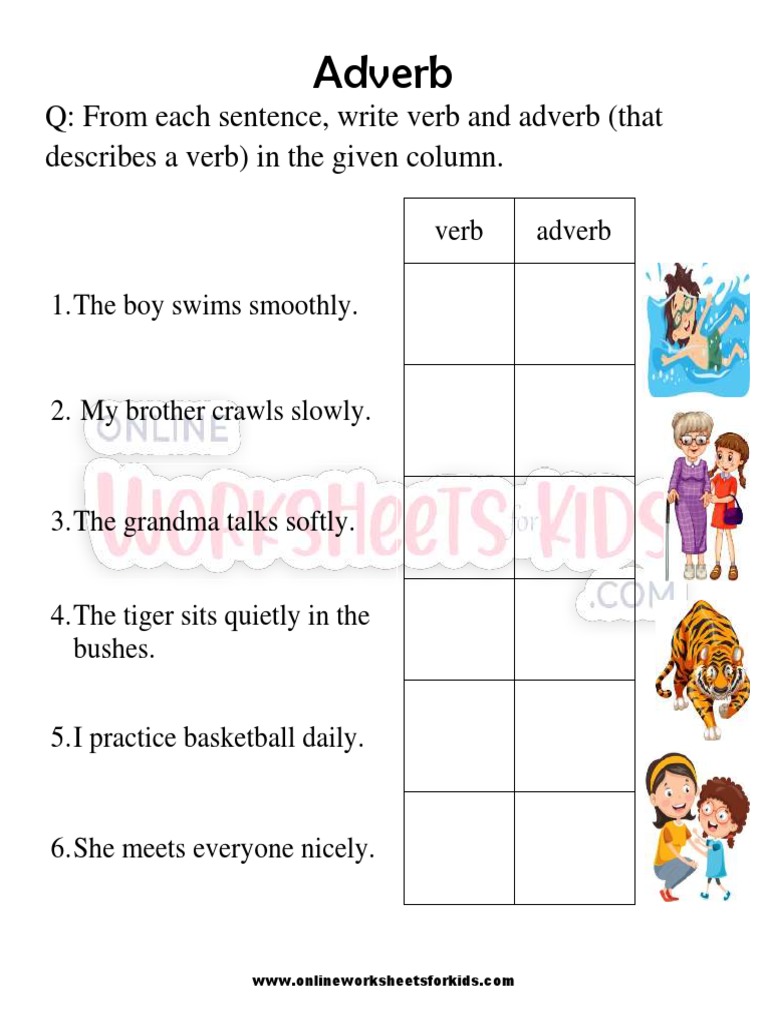 Adverb Worksheets Pdf Grade 2