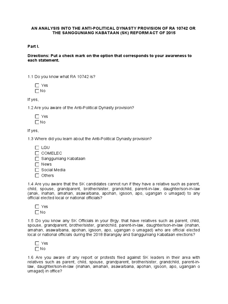 Survey Questionnaires | PDF | Consent