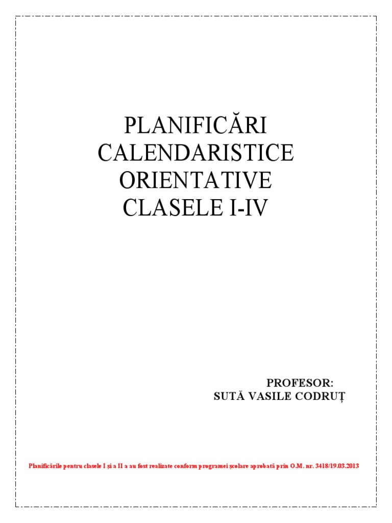 Planificari - Primar 2024 | PDF