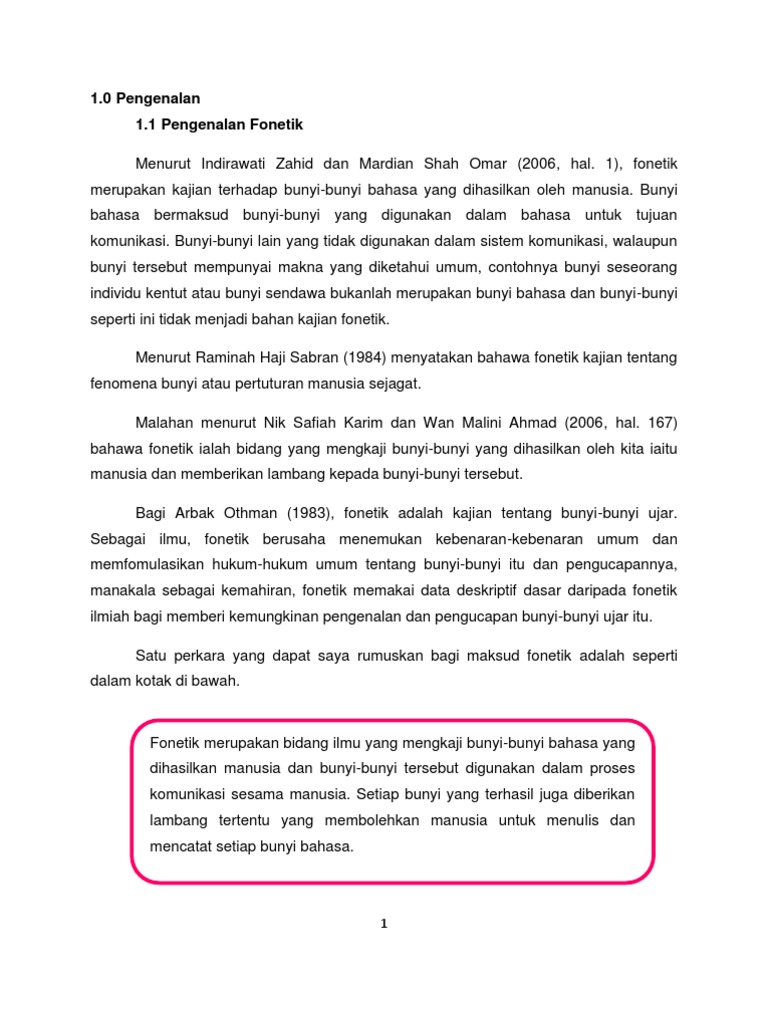 Nota Fonetik Dan Fonologi | PDF