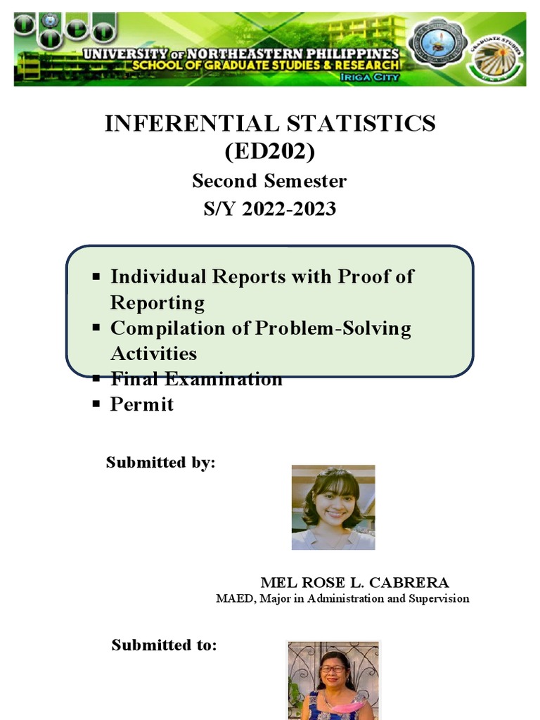 INFERENTIAL STATISTICS Front Page | PDF