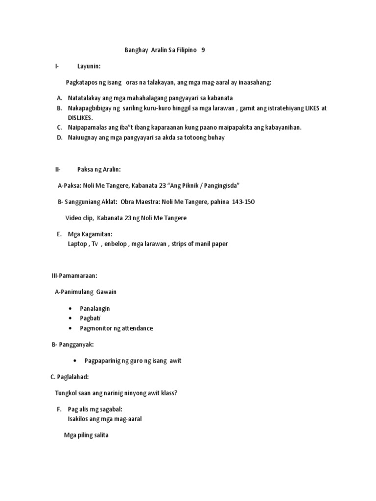 Masusing Banghay Aralin Sa Filipino 9 | PDF