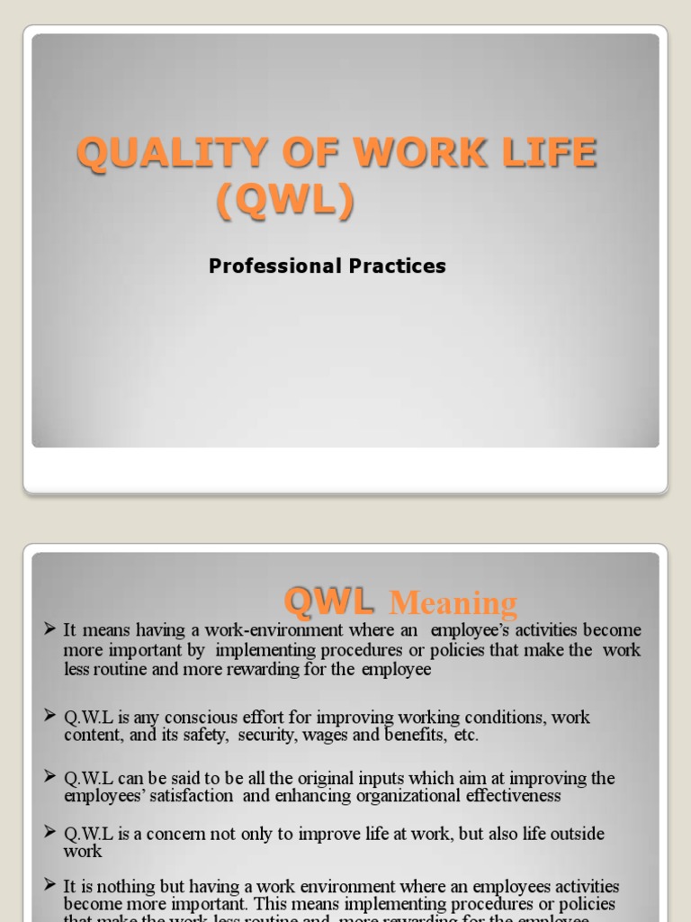 5-Quality of Work Life and Activities | PDF | Career & Growth