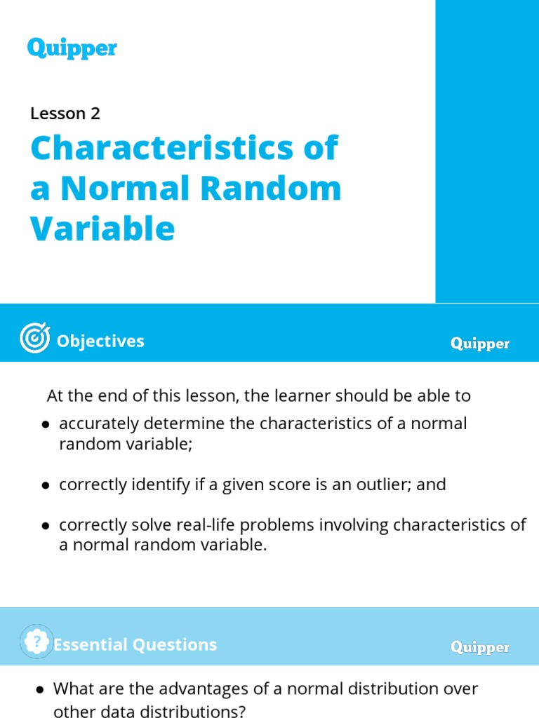 Characteristics of Normal Random Variables | PDF