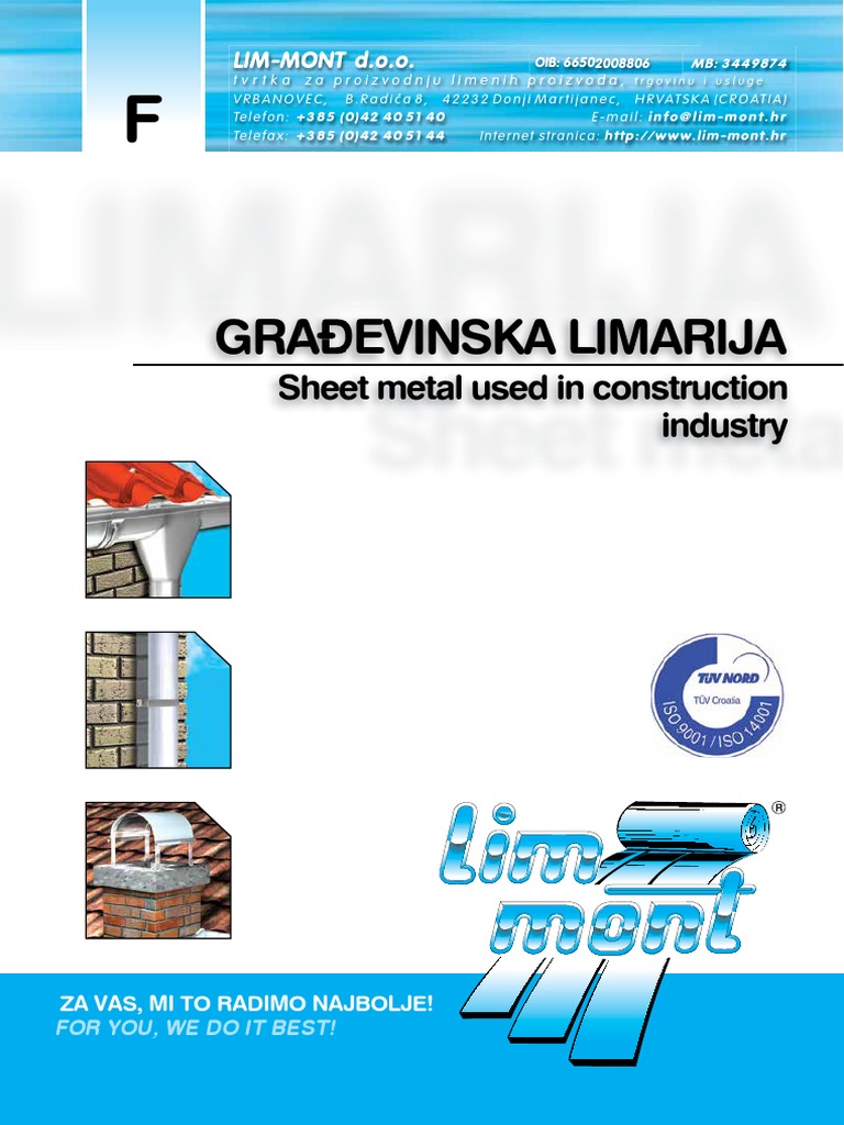 Gradevinska Limarija - : Sheet Metal Used in Construction Industry | PDF